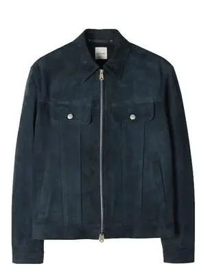 Paul Smith Suede Trucker Jacket - Blue