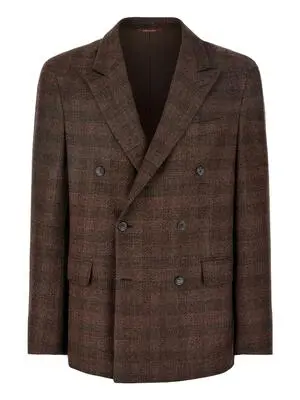 CANALI Wool-Silk Blend Double-Breasted Jacket