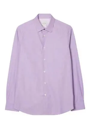 Paul Smith Tailored-fit Lilac End-on-end Cotton Shirt - Purple