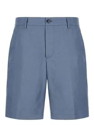 Canali Linen And Silk Shorts - Light Blue