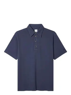 Paul Smith Washed Cotton-linen Polo Shirt - Blue