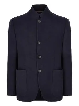 Canali Wool And Cotton Jacket - Blue