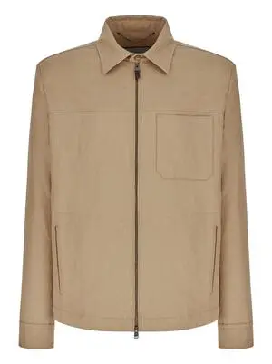 Canali Linen And Silk Blend Jacket - Beige