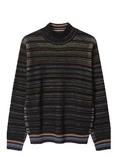 Paul Smith Signature Stripe Merino Wool Roll Neck Sweater - Multicolour