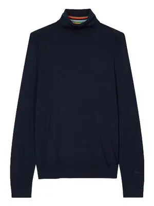 Paul Smith Merino Wool Roll Neck Sweater - Blue