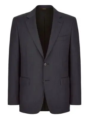 Canali Charcoal Pure 150's Wool Blazer - Grey