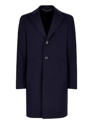Canali Single-breasted Wool-cashmere Coat - Blue