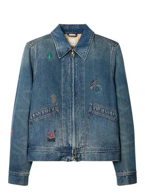 Paul Smith Embroidered Denim Jacket - Blue