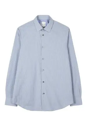 Paul Smith Tailored-fit And Green Gingham Shirt - Blue
