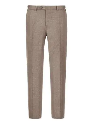 Canali High-waisted Wool Trousers - Beige