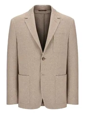 Canali Jersey Blazer In Cashmere And Silk - Beige