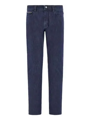 Canali Regular Fit Five-pocket Denim Pants - Blue