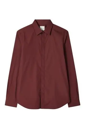Paul Smith Slim-fit Burgundy Cotton Shirt - Red