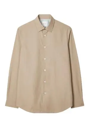 Paul Smith Tailored-fit Beige Cotton Poplin Shirt - Grey