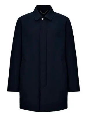 Canali Car Coat In Viscose Blend - Blue