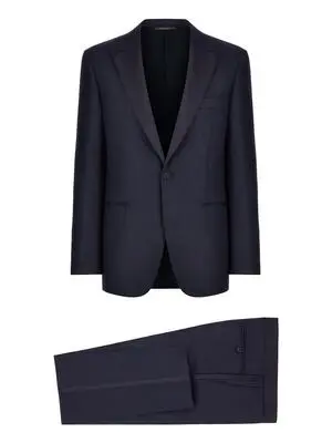 Canali Tuxedo In Pure 150's Wool With Single-breasted Jacket - Blue