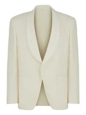 Canali Travel Tuxedo Jacket In Silk, Wool, And Mohair - White