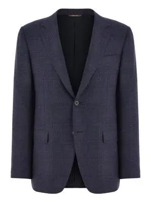 Canali Patterned Cashmere Jacket - Blue