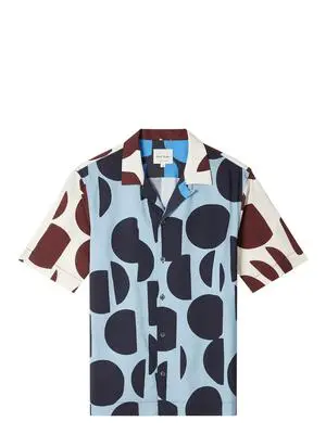 Paul Smith Cut-up Dots' Print Short-sleeve Shirt - Blue