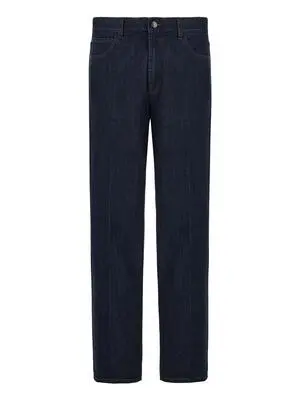 Canali Five-pocket Stretch Denim Pants - Blue