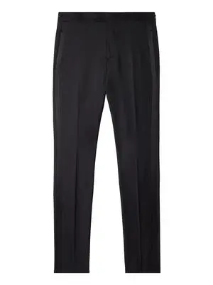 Paul Smith Slim-fit Wool-silk Evening Trousers - Black