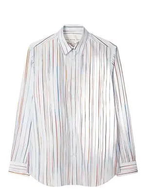 Paul Smith Light 'signature Pinstripe' Cotton Shirt - Blue