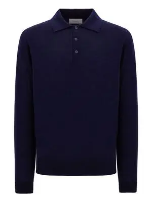 Canali Nuvola Seamless Navy Polo In Extra-fine Merino Wool - Blue