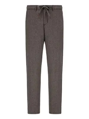 Canali Impeccabile Wool Flannel Chinos - Brown