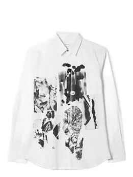 Paul Smith Stripe 'field Flowers' Print Shirt - White