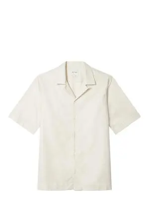 Paul Smith Cream Brushed Cotton-twill Short-sleeve Shirt - White