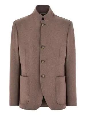 Canali Single-breasted Stretch Cashmere Jacket - Brown