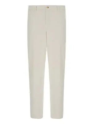 Canali Carrot-fit Chinos In Comfort Cotton Twill - White