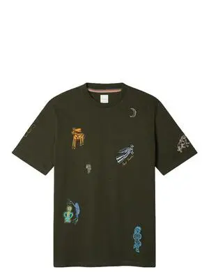 Paul Smith Charcoal Embroidered 'little Beasts' T-shirt - Black