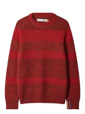 PAUL SMITH LOVES BARBOUR Rosette Saddle Crew Neck Sweater - Red