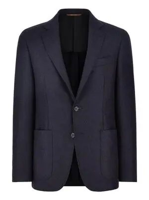 Canali Kei Modern-fit Wool-blend Jacket - Blue
