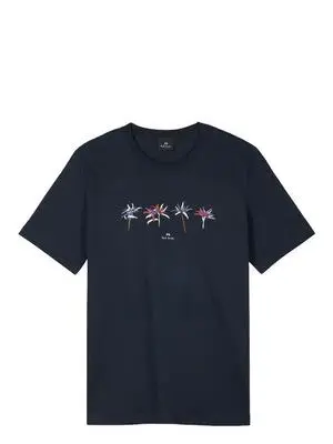 Paul Smith Dark Navy 'edelweiss' Print T-shirt - Blue