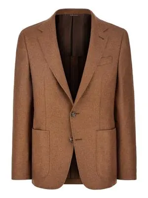 Canali Camel Silk And Cashmere Kei Jacket - Brown