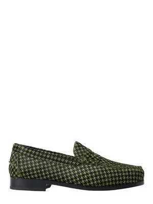 Paul Smith Houndstooth Pony Skin Lido Loafers - Green