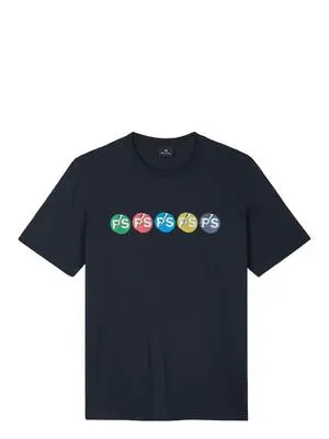 Paul Smith Dark Navy 'ps Broken Circle' Print T-shirt - Blue