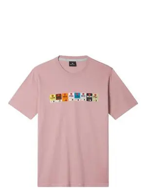 Paul Smith Powder Pink 'ticket Stubs' Print T-shirt - Purple