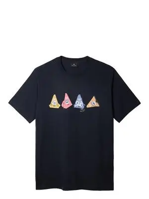 PAUL SMITH Navy 'cones' Print T-shirt