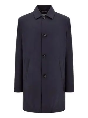 Canali Nuvola Technical Fabric Rain Coat - Blue