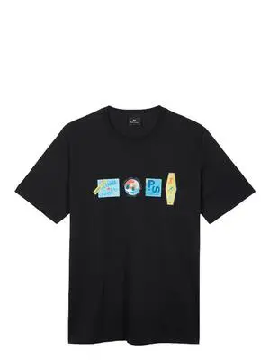 Paul Smith 'stickers' Print T-shirt Black
