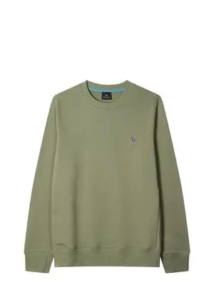 Paul Smith Washed Organic Cotton Zebra Logo Sweatshirt - Green