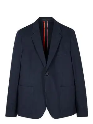 Paul Smith Mid-fit Navy Stretch Organic Cotton Unlined Blazer - Blue