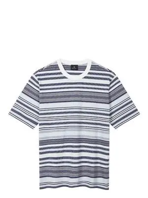 Paul Smith Navy And Stripe Organic-cotton T-shirt - White
