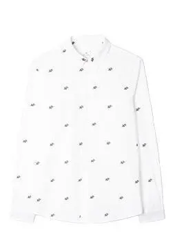 Paul Smith Tailored-fit 'star' Print Shirt - White