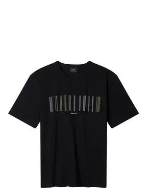 Paul Smith Stitch Stripe' Print T-shirt - Black