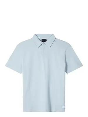 Paul Smith Pale Concealed-placket Polo Shirt - Blue