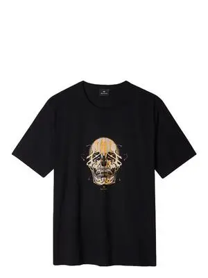Paul Smith Painted Skull' Print T-shirt - Black